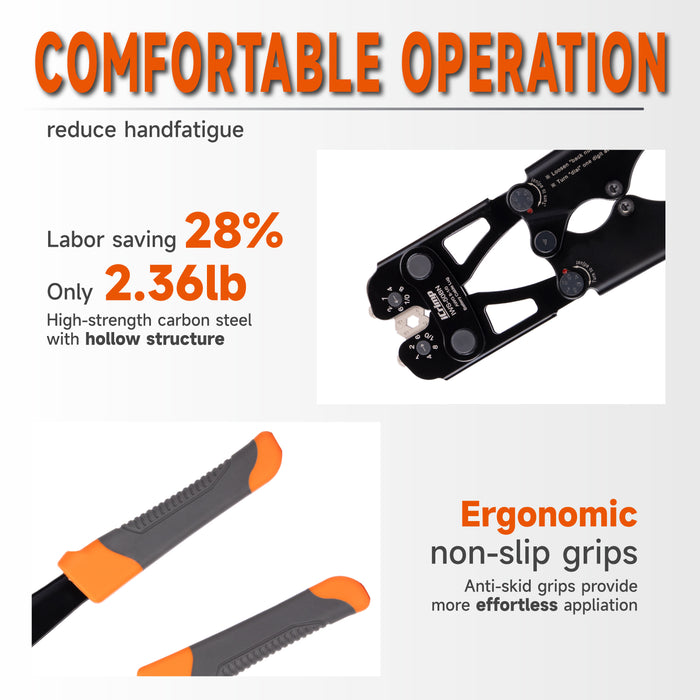 Battery Cable Lug Crimping Tool Kit for AWG 8-1/0 Electrical Lug ...