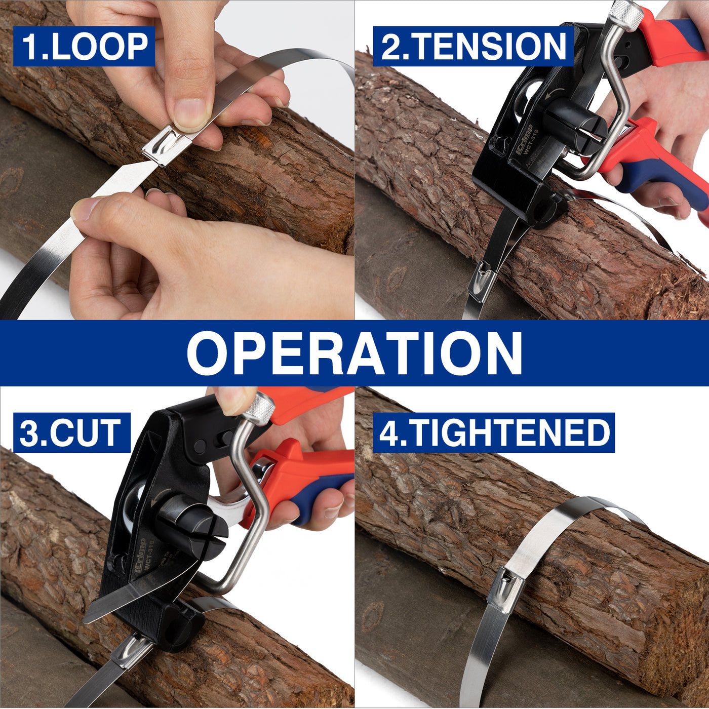 WCT-319 Stainless Steel Cable Tie Gun for Fastening & Cutting up ...