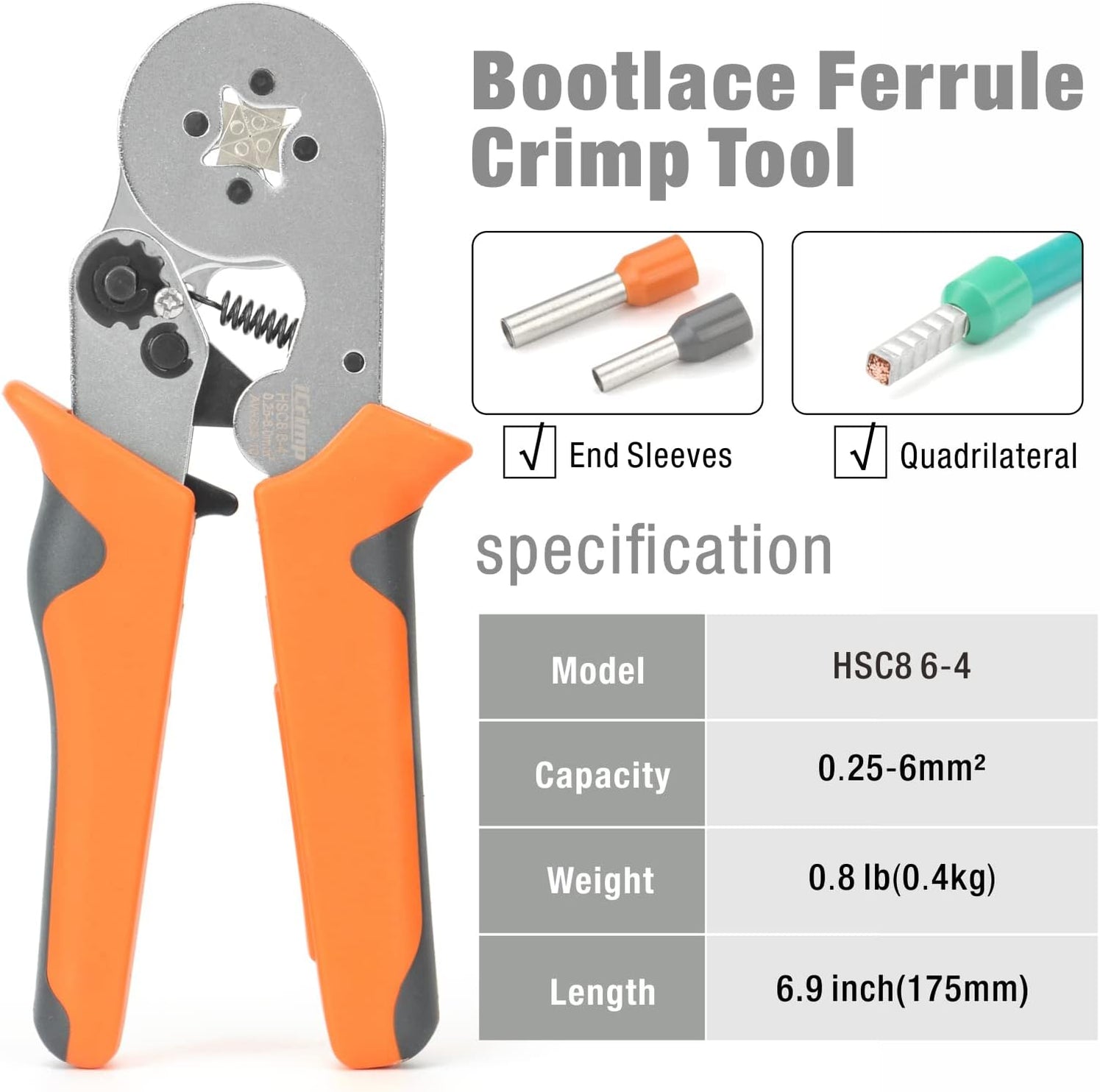 HSC8 6-4-KIT Ferrule Crimping Tool Kit — IWISS TOOLS