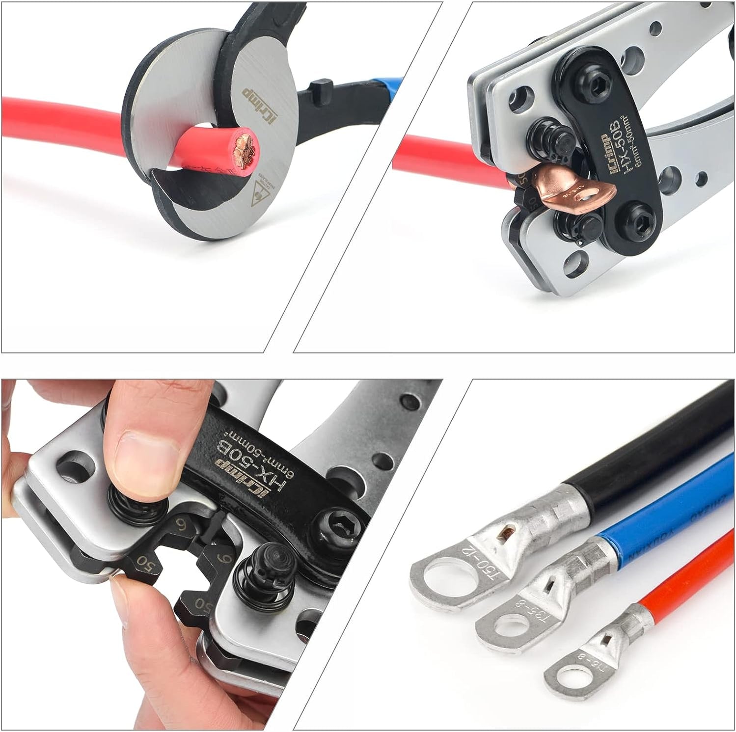 ‎KIT-50B Battery Cable Terminal Crimper Kit — IWISS TOOLS