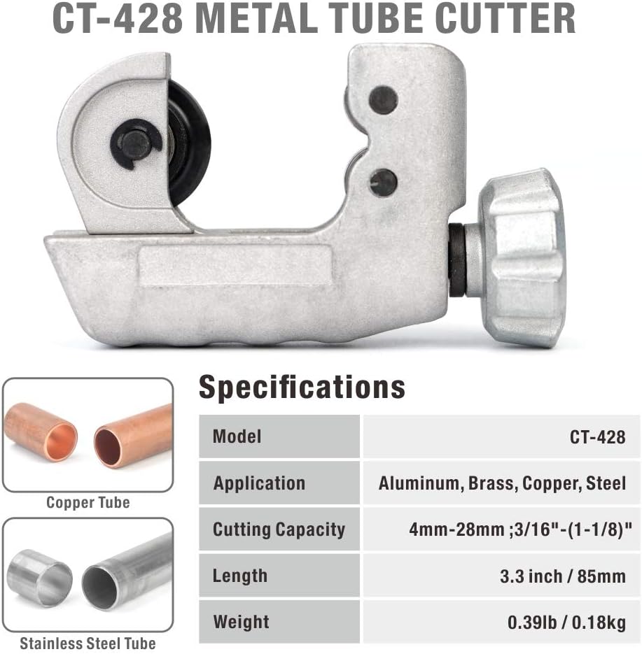 CT-428 Close Quarters Mental Tubing Cutter, 3/16-inch to 1-1/8-inch CS ...