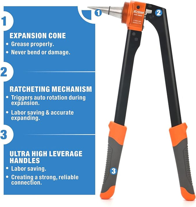 IWS-1960D Expansion Tool Kit, Auto Rotate PEX-a Tubing Expander — IWISS ...