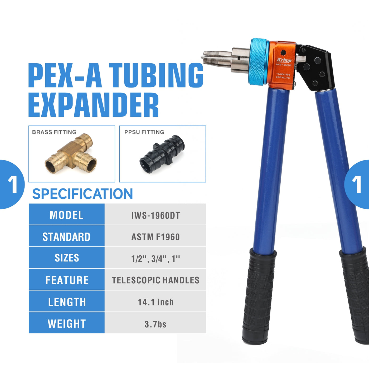 ProPEX Expansion Tool Kit, Auto Rotation PEX-a Tubing Expander — IWISS ...