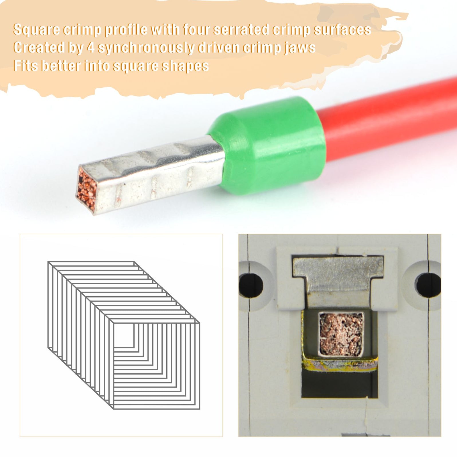 HSC8 6-4 Square Self-Adjustable Crimping Tools — IWISS TOOLS