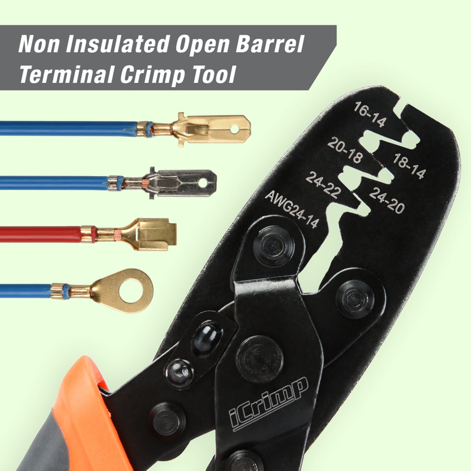IWS-1424A Non Insulated Open Barrel Terminal Crimp Tool — IWISS TOOLS